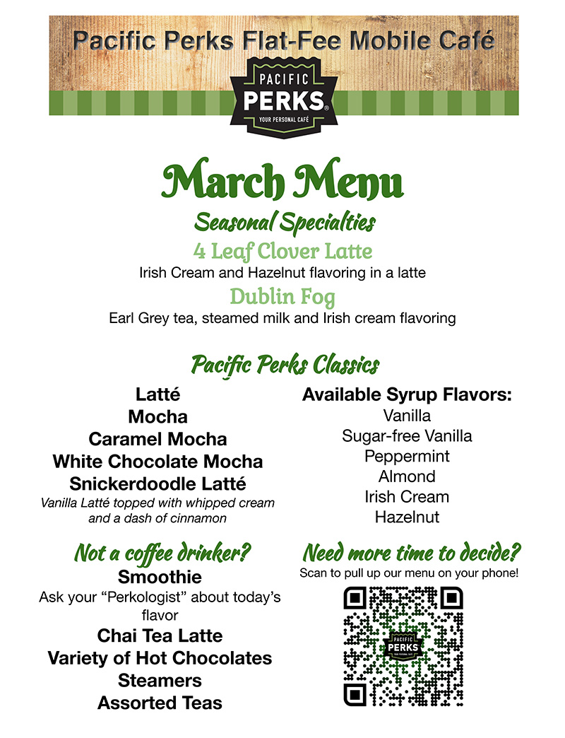 Menu - Pacific Perks Coffee